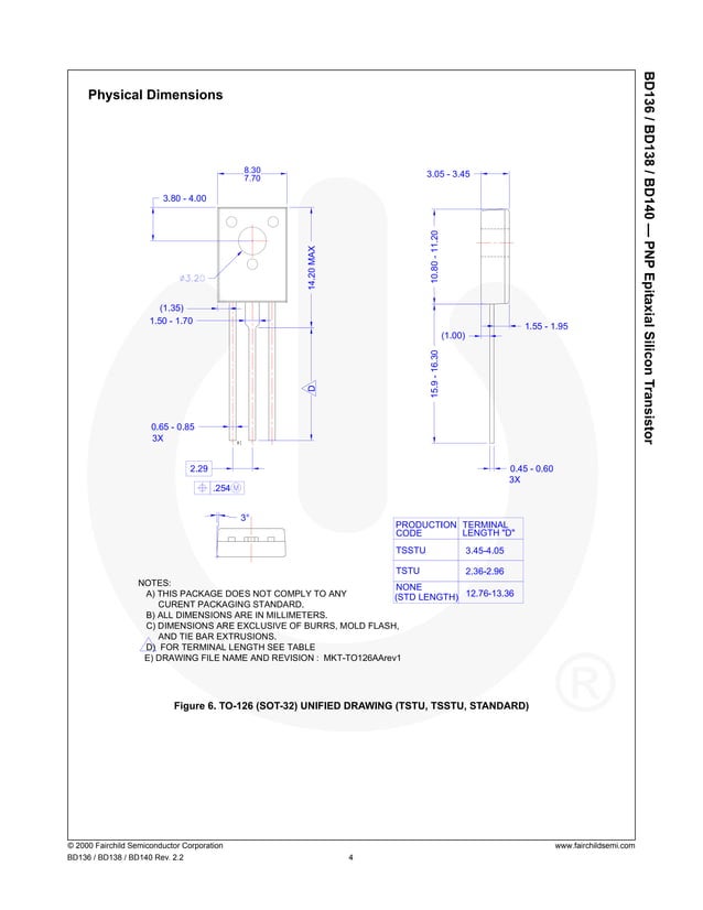 Original Transistor PNP BD140 1.5A 80V TO-126 New | PDF