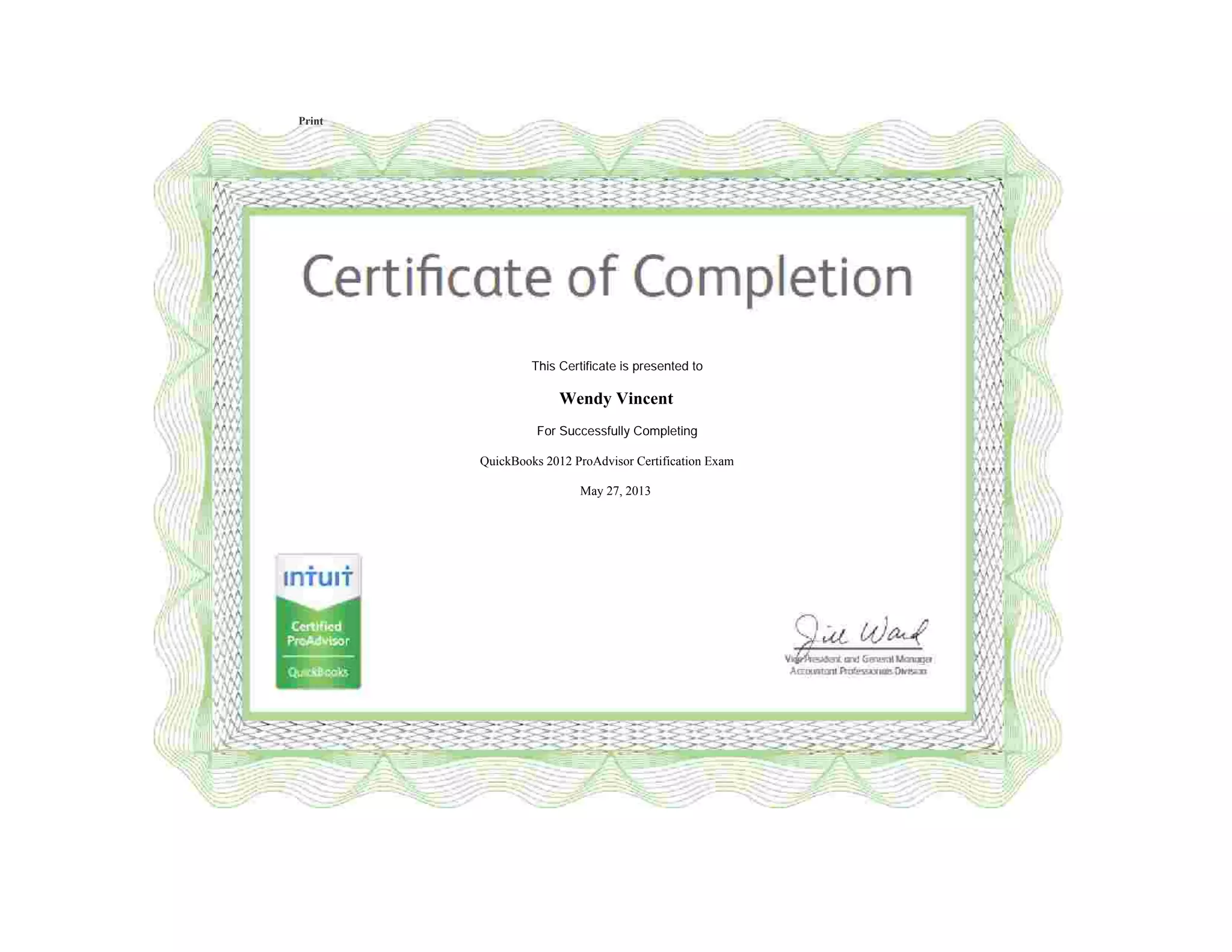 2012 QuickBooks Pro Certificate.PDF