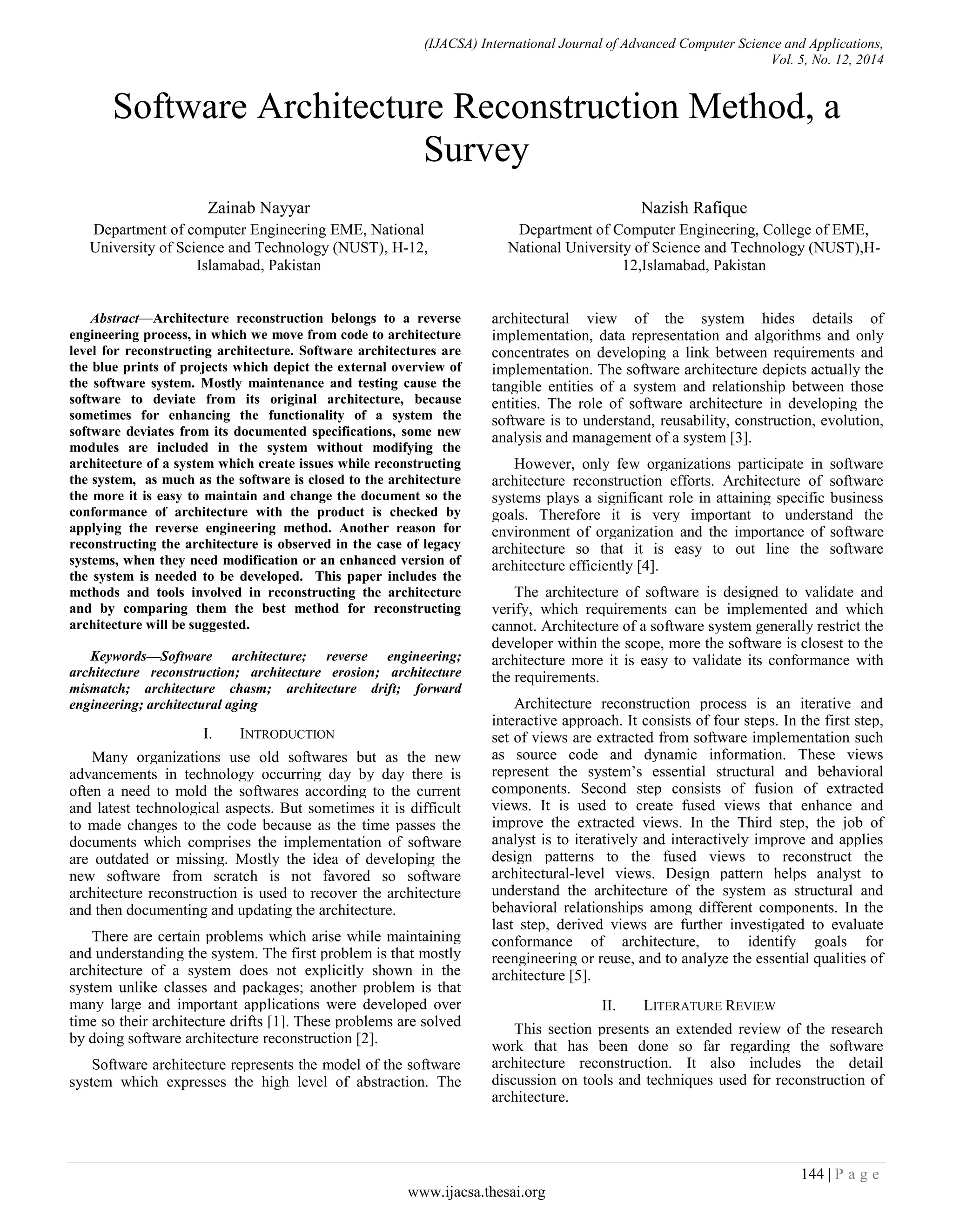 Paper_19-Software_Architecture_Reconstruction_Method_a_Survey | PDF | Graphics Software ...