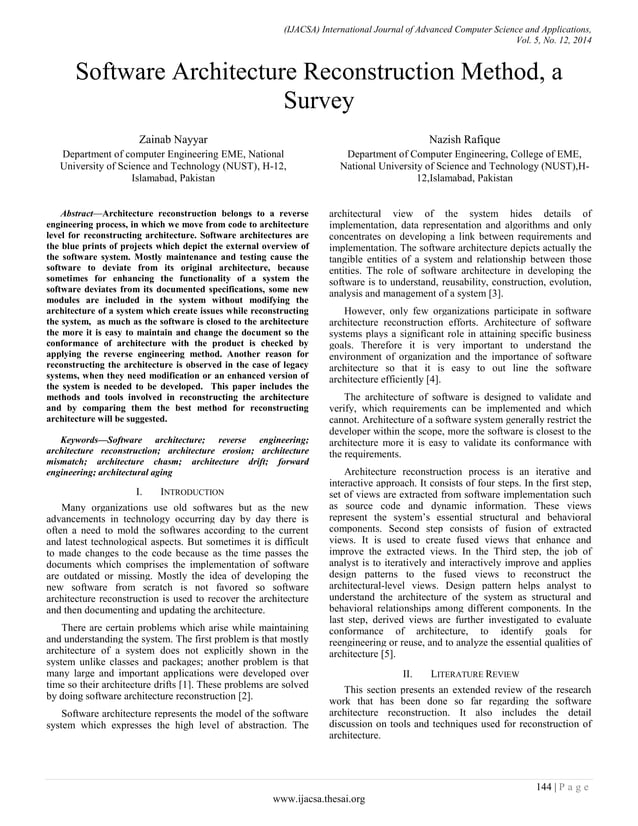Paper_19-Software_Architecture_Reconstruction_Method_a_Survey | PDF | Graphics Software ...
