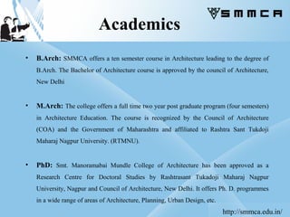Architecture College in Nagpur-SMMCA | PPT