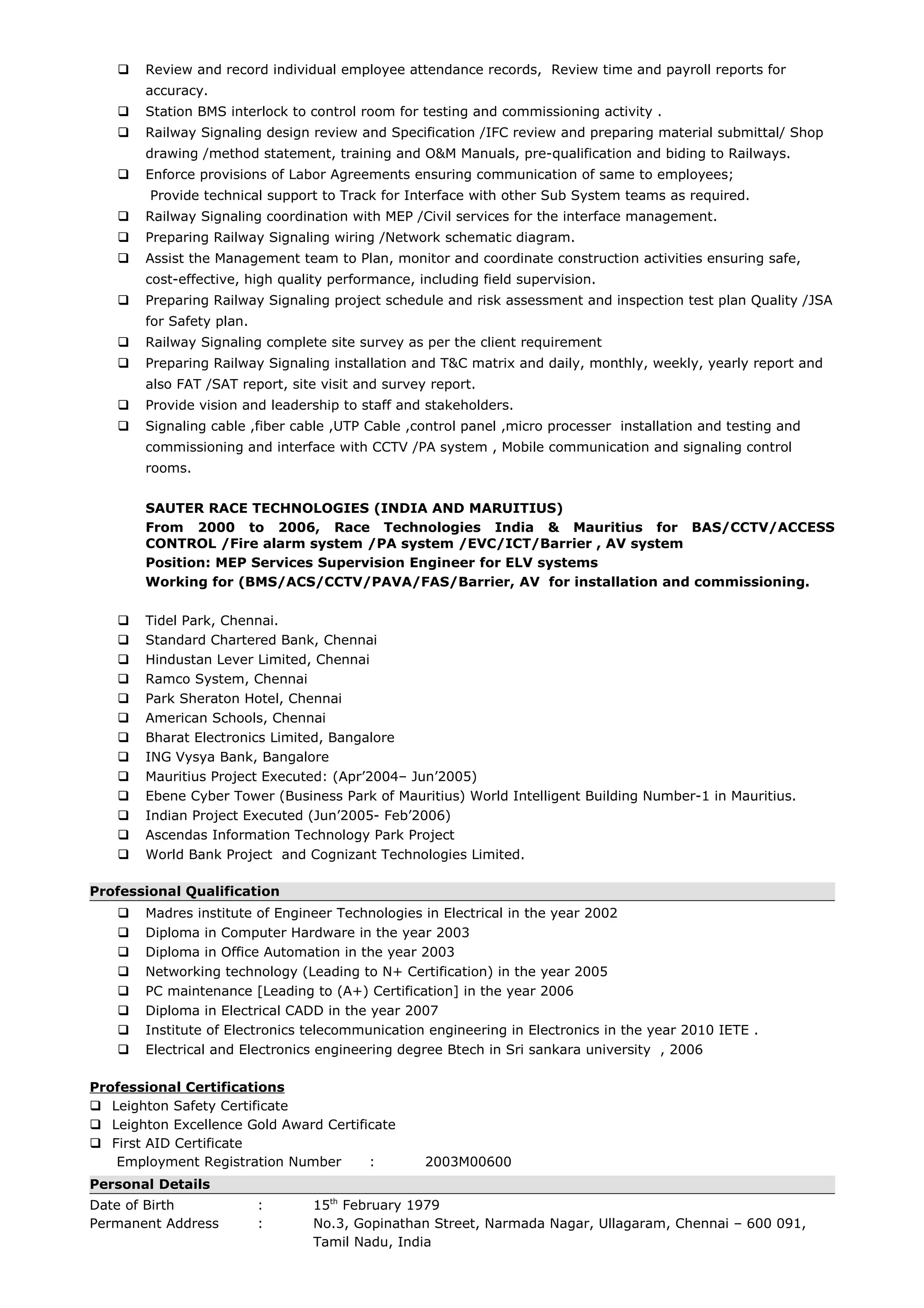 Resume (S.Saravanan) | DOC