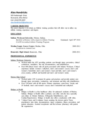 Alex Hendricks resume | DOCX