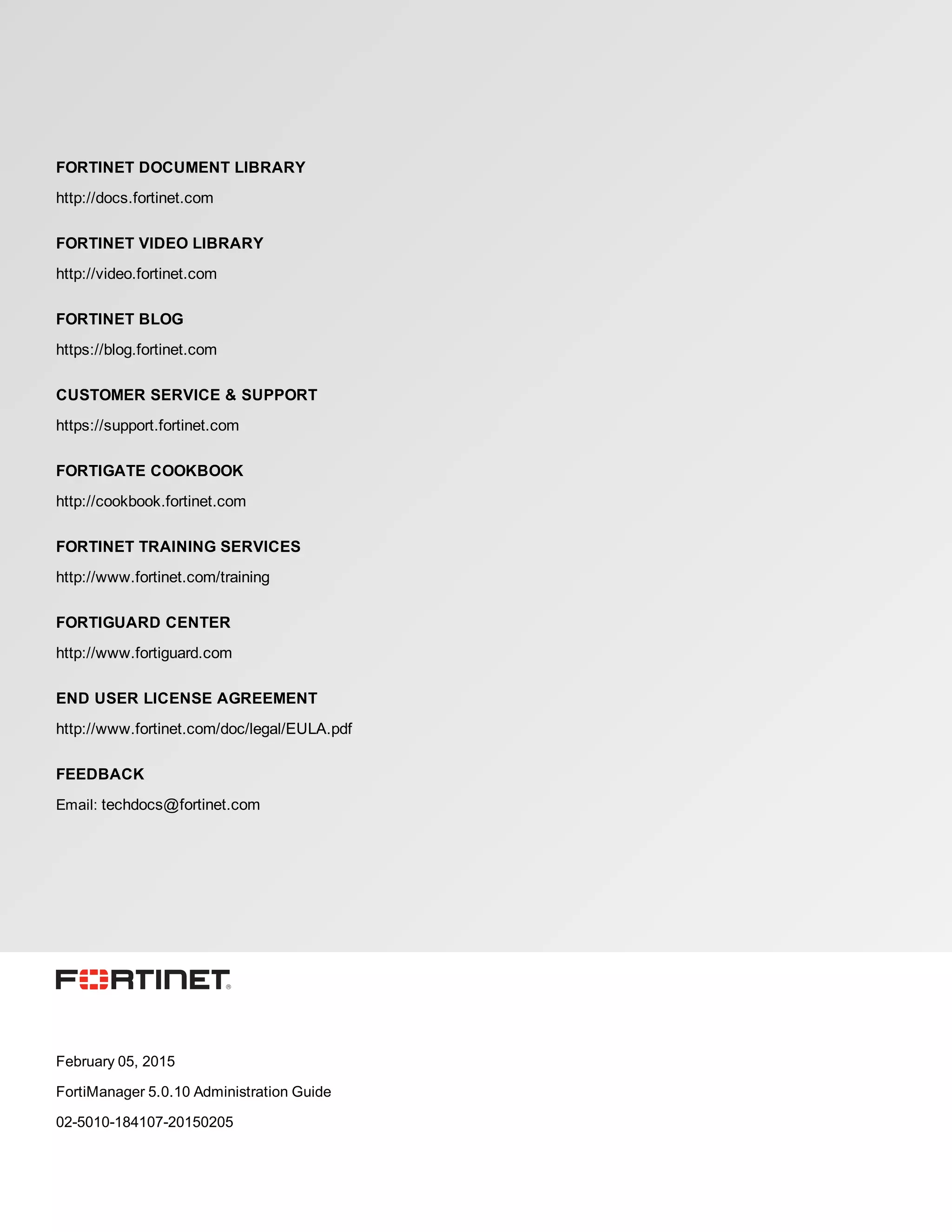 fortimanager-v5.0.10-administration-guide | PDF