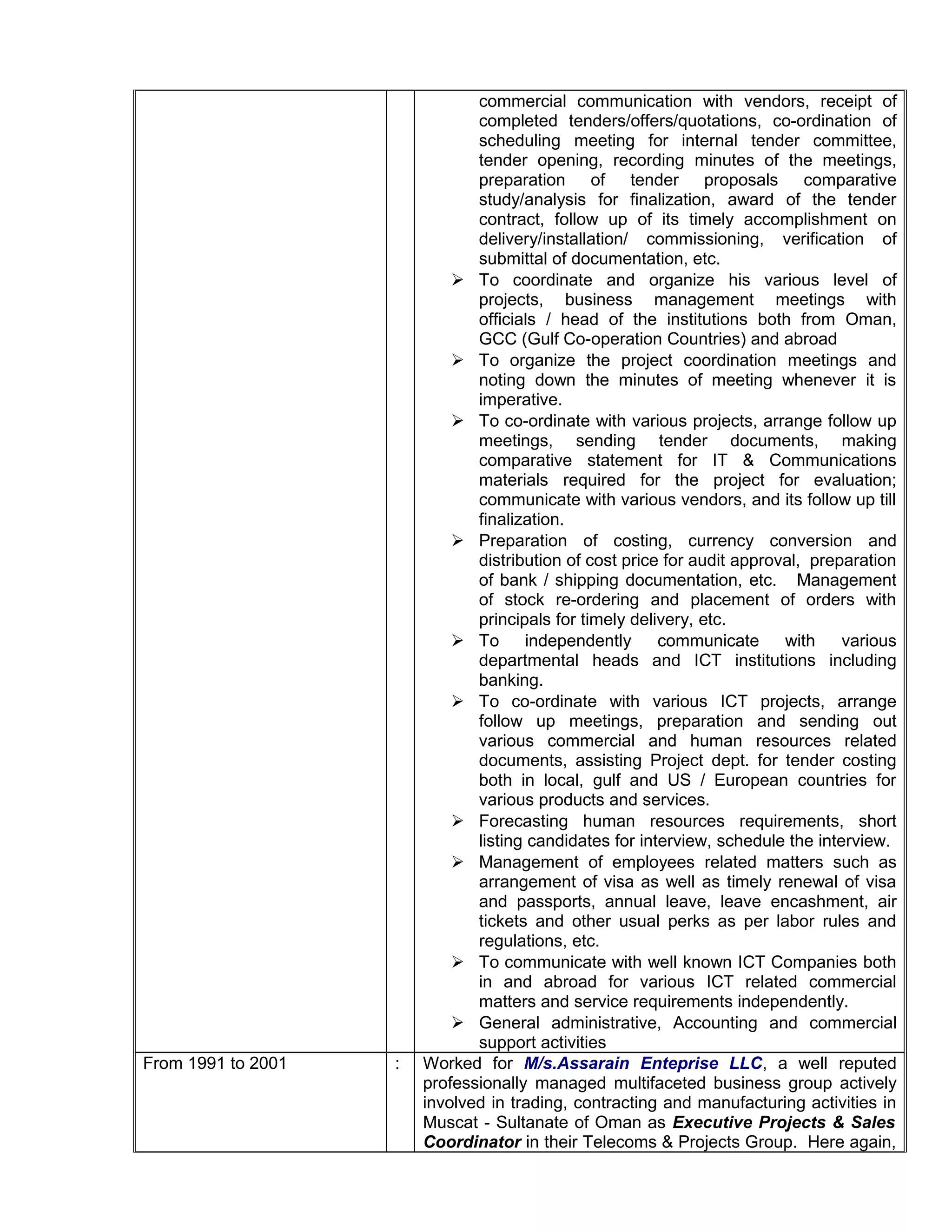 Mohan's CV-Office Manager cum Executive Secretary | PDF