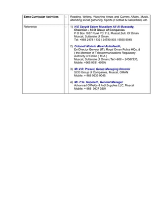 Mohan's CV-Office Manager cum Executive Secretary | DOC