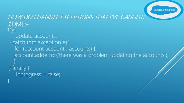 Introduction to exception handling in apex | PPT