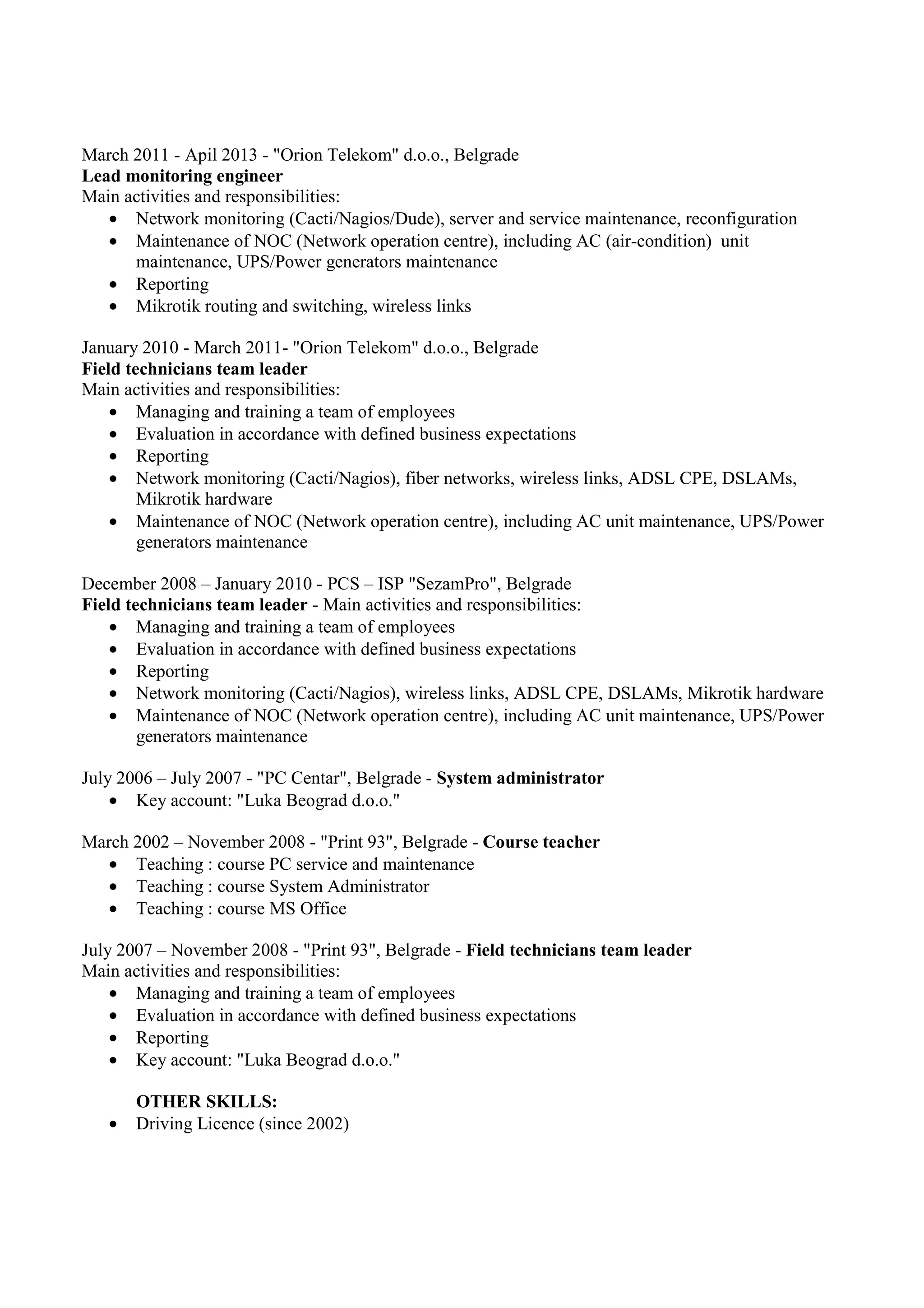 CV-Nenad_Stefanovic_ENG2016 | PDF