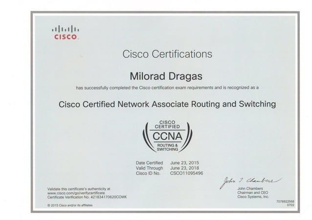 CCNA Certificate | PDF