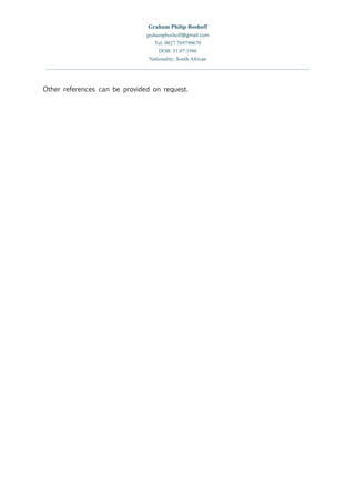 CV Graham Boshoff | PDF