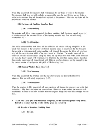 Tensioned Building Construction - Testing and Validation | PDF