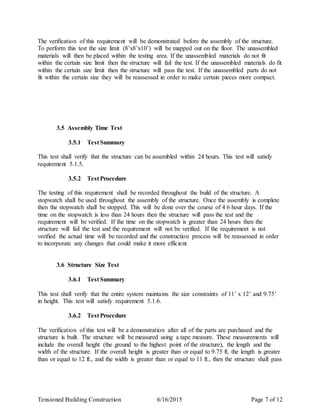 Tensioned Building Construction - Testing and Validation | PDF
