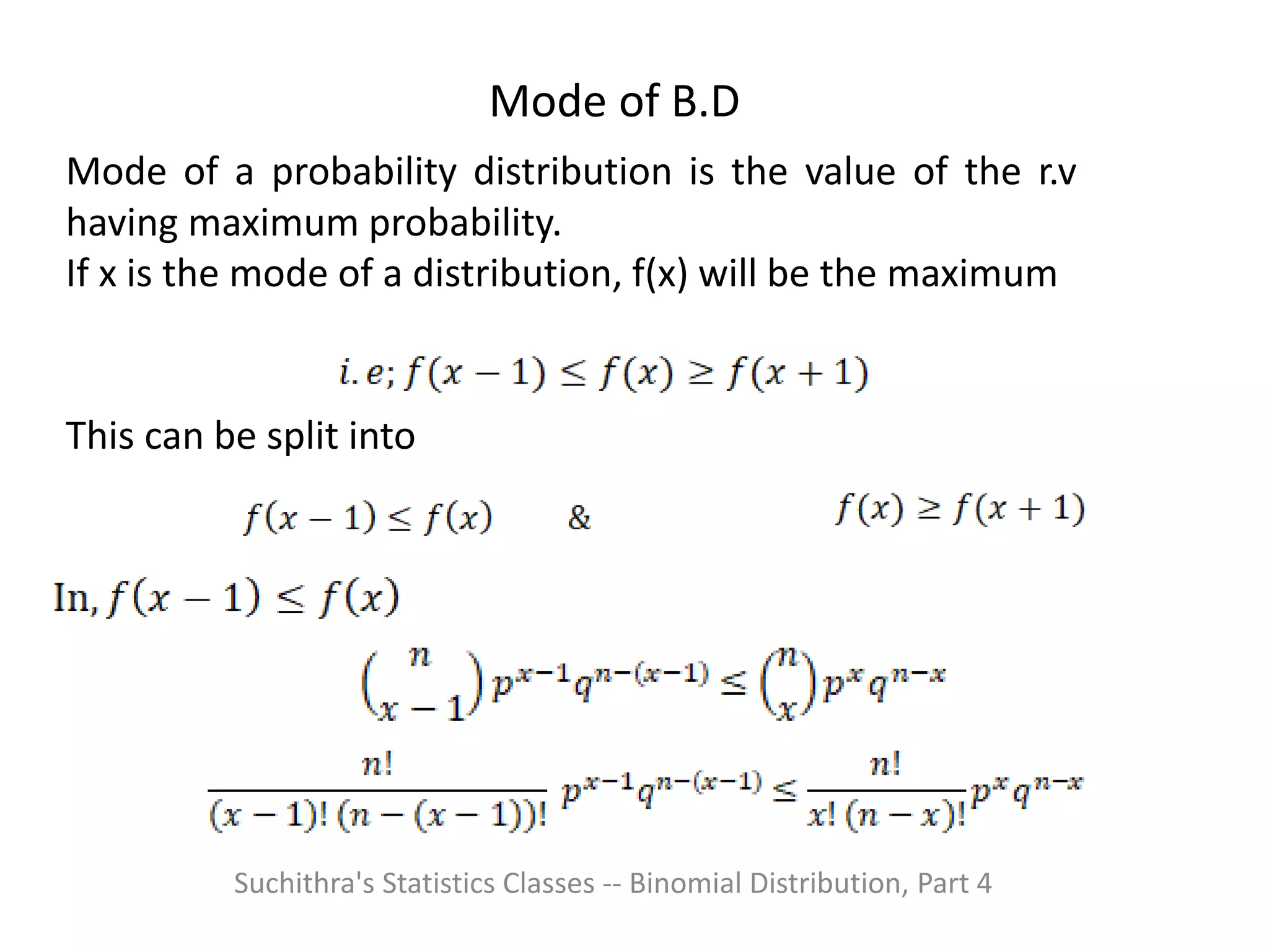 Binomial Distribution Part 4 | PPTX