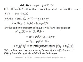Binomial Distribution Part 4 | PPTX