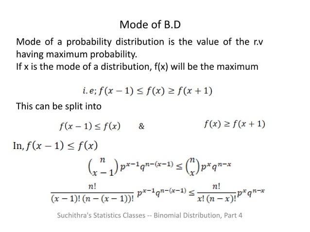 Binomial Distribution Part 4 | PPTX