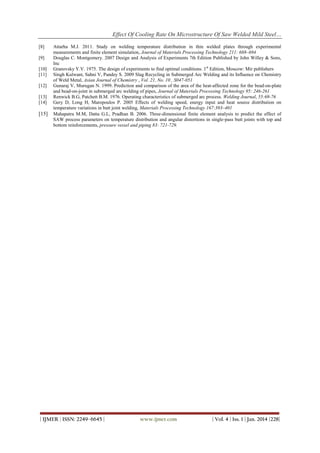 Effect of Cooling Rate on Microstructure of Saw Welded Mild Steel Plate ...
