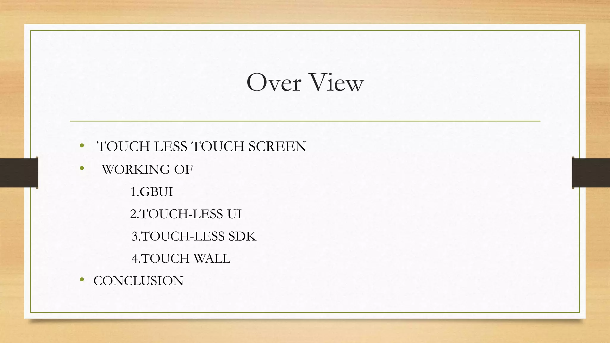 Touchless Technology | PPTX