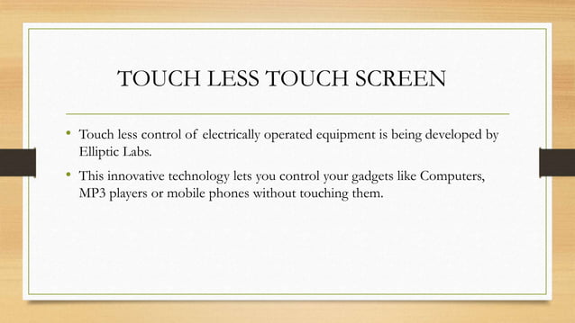 Touchless Technology | PPTX