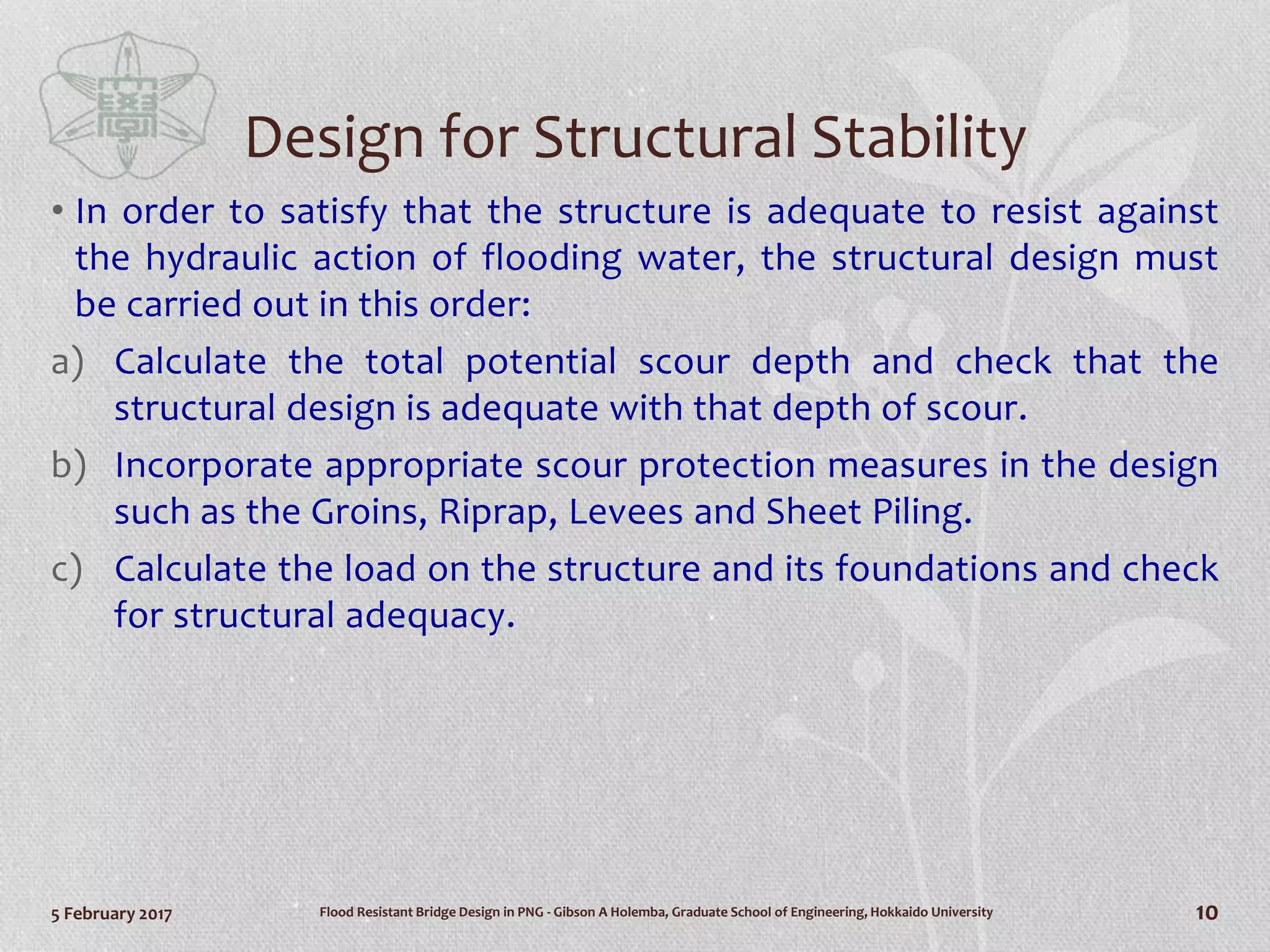 General Flood Resistant Bridge Design Guidelines | PPTX