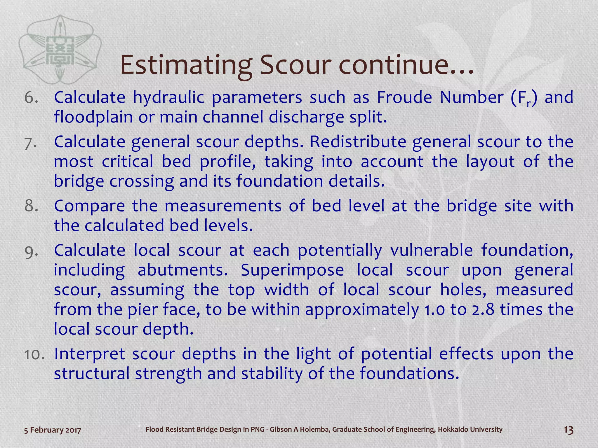 General Flood Resistant Bridge Design Guidelines | PPTX