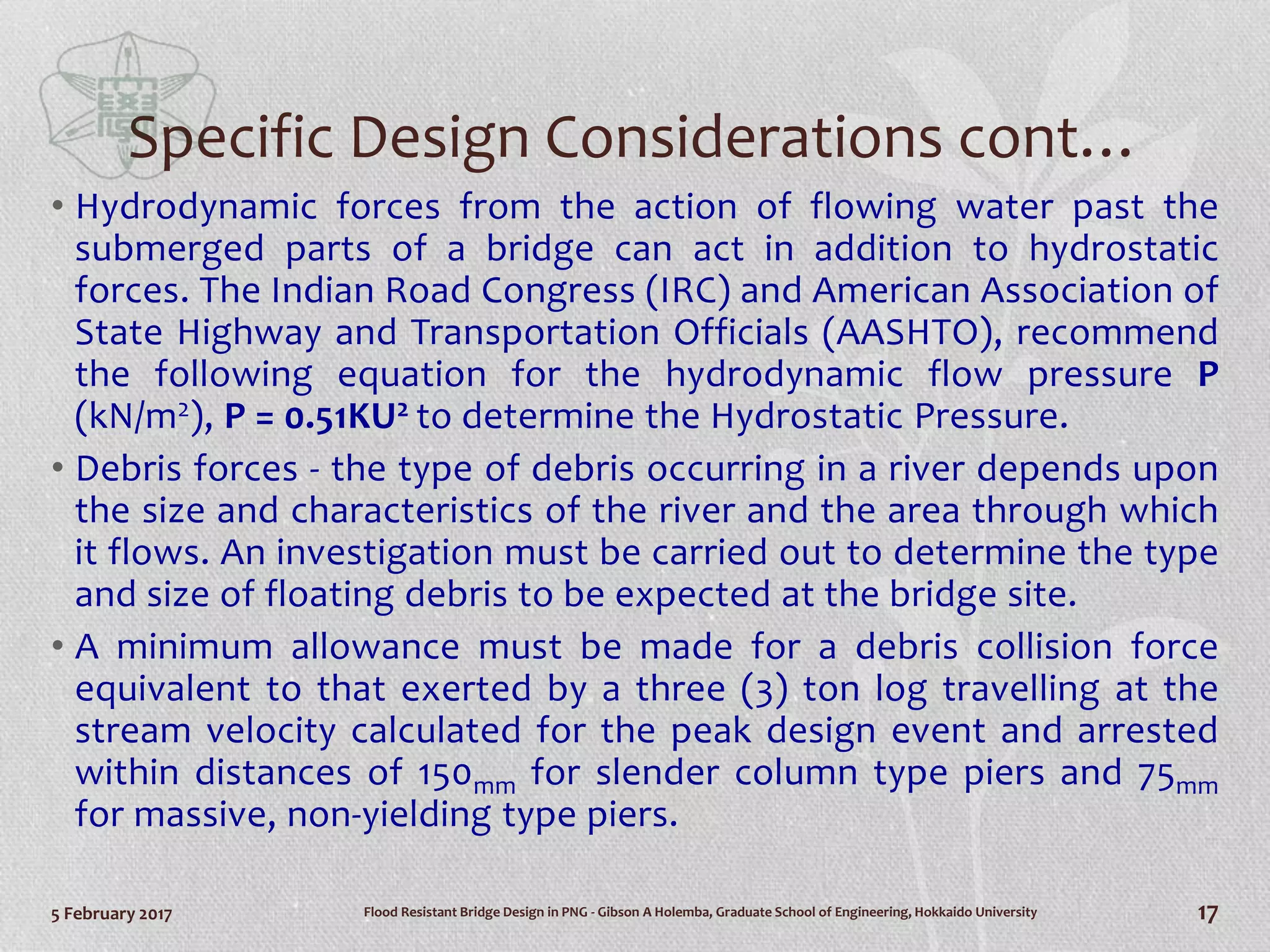 General Flood Resistant Bridge Design Guidelines | PPTX