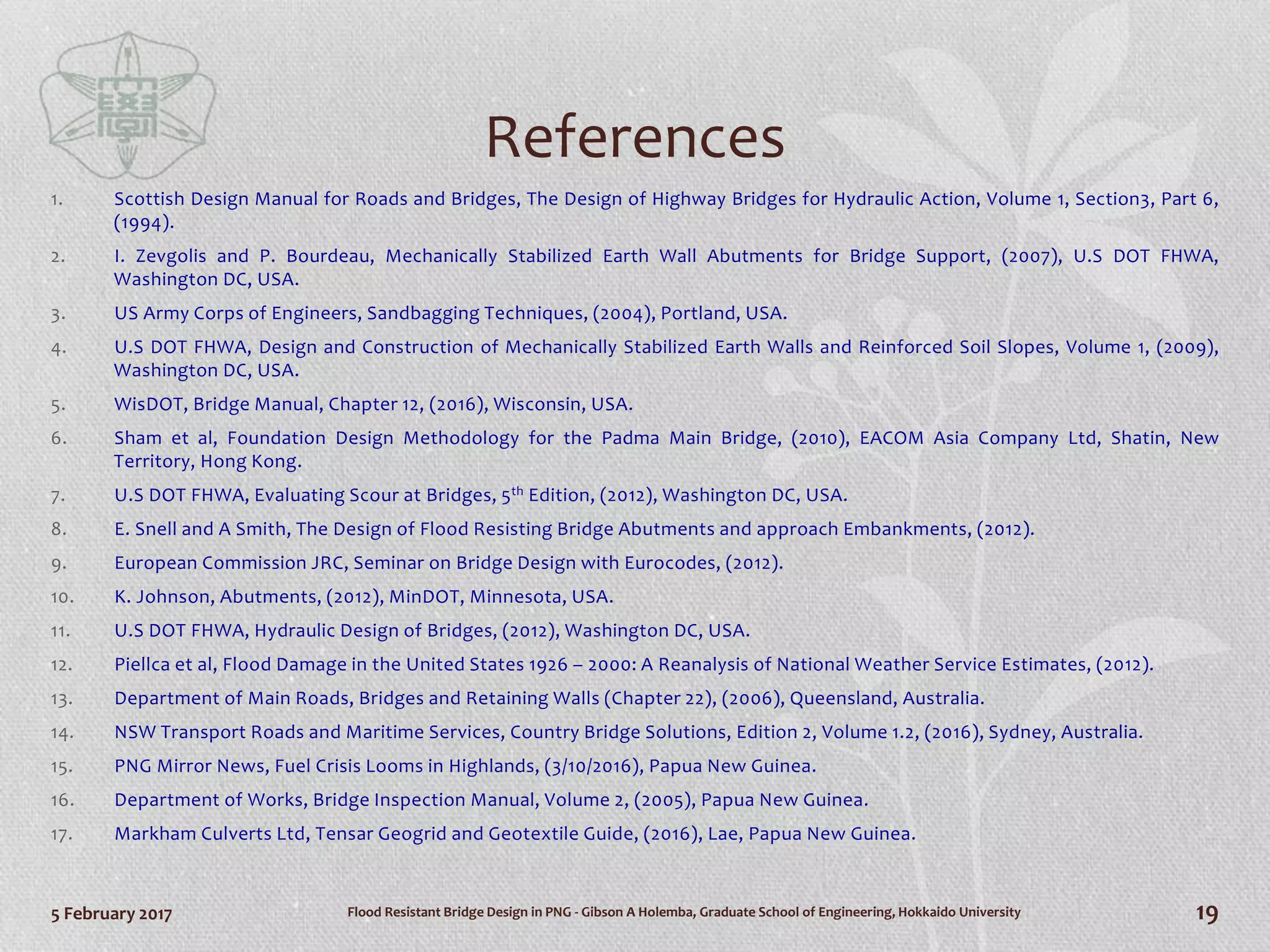 General Flood Resistant Bridge Design Guidelines | PPTX