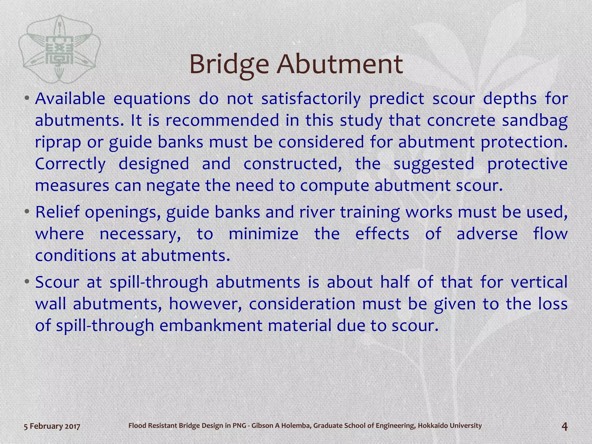 General Flood Resistant Bridge Design Guidelines | PPTX