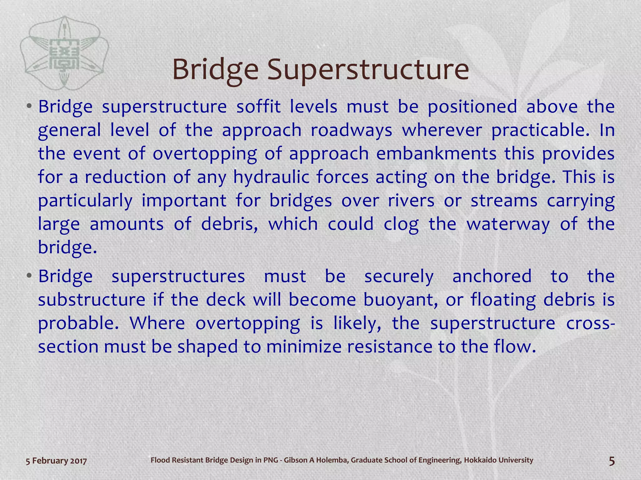 General Flood Resistant Bridge Design Guidelines | PPTX