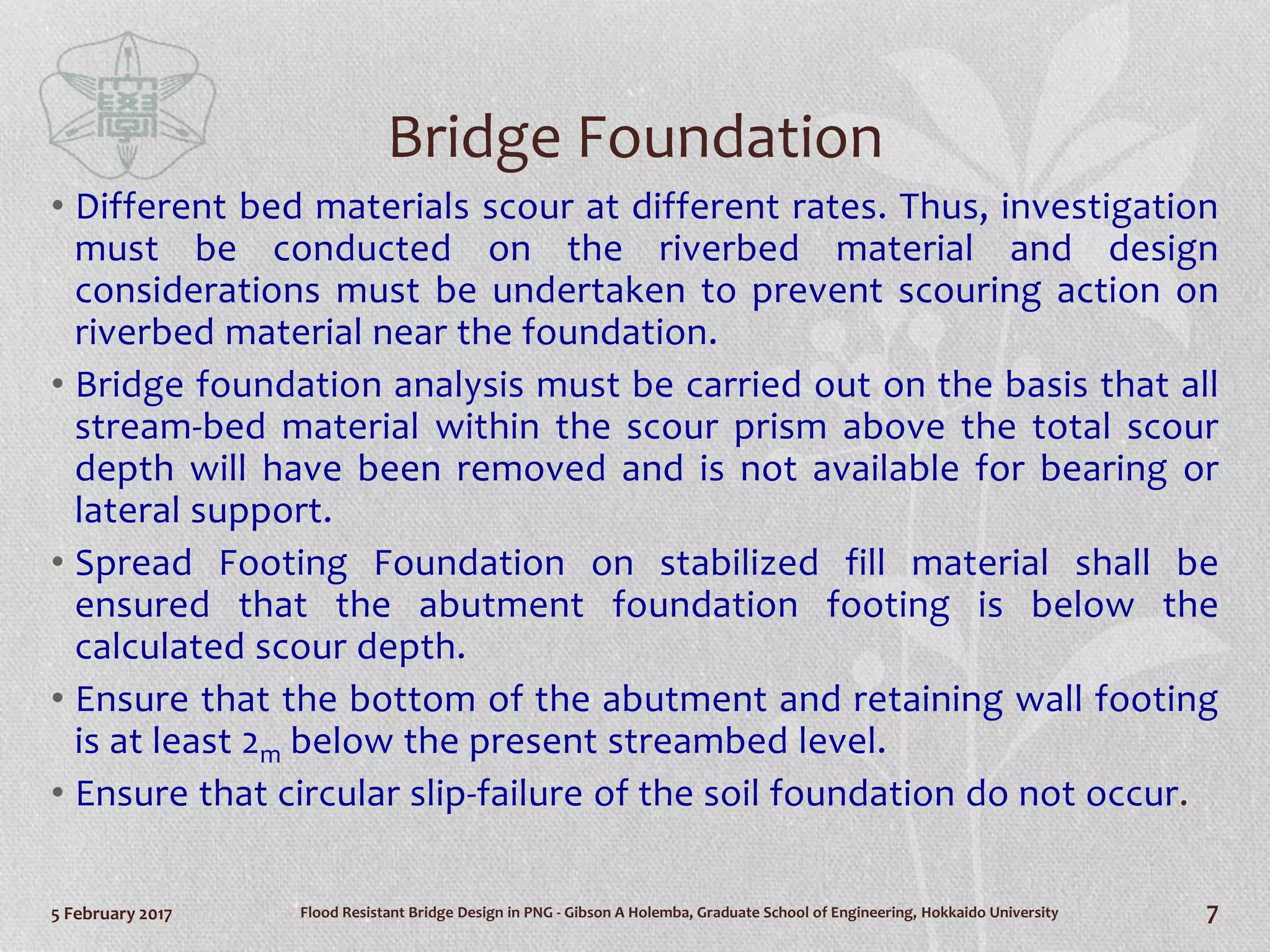 General Flood Resistant Bridge Design Guidelines | PPTX