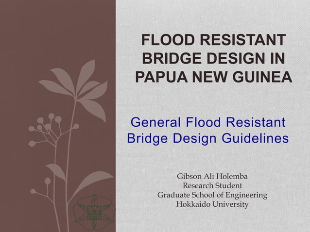 General Flood Resistant Bridge Design Guidelines | PPTX | Civil ...