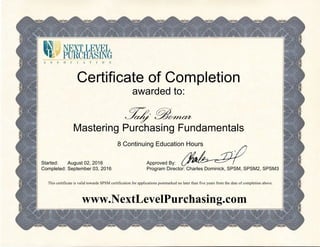 Mastering Purchasing Fundamentals Certificate | PDF
