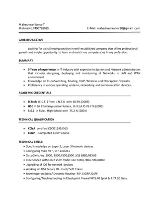 Mahesh Resume | PDF