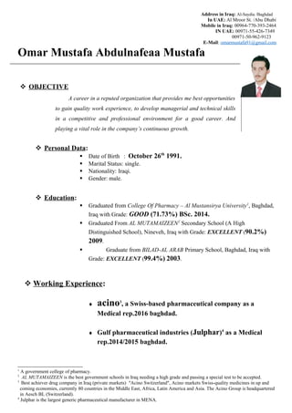 Ph Omar Mustafa CV | PDF