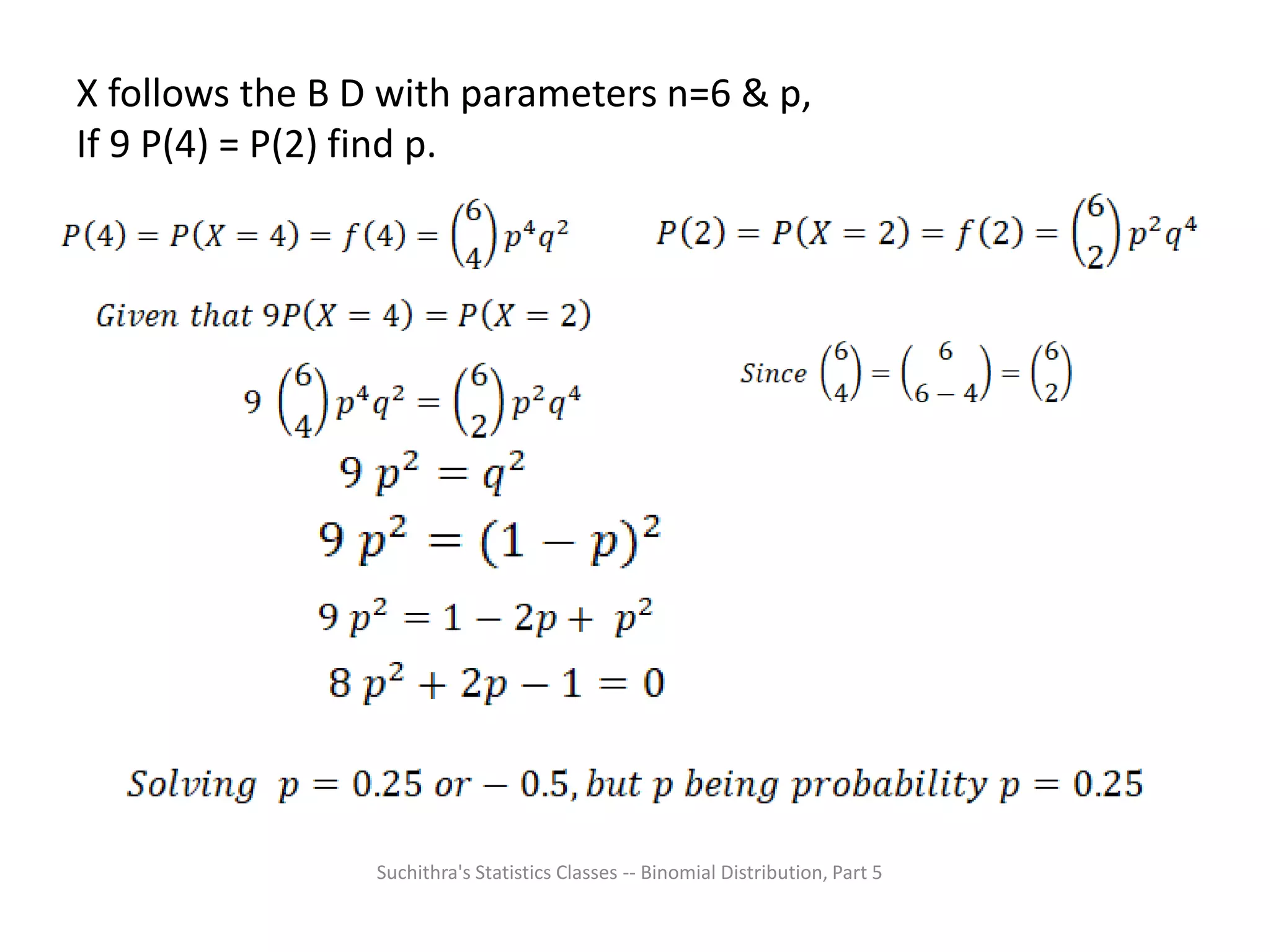Binomial Distribution Part 5 | PPTX