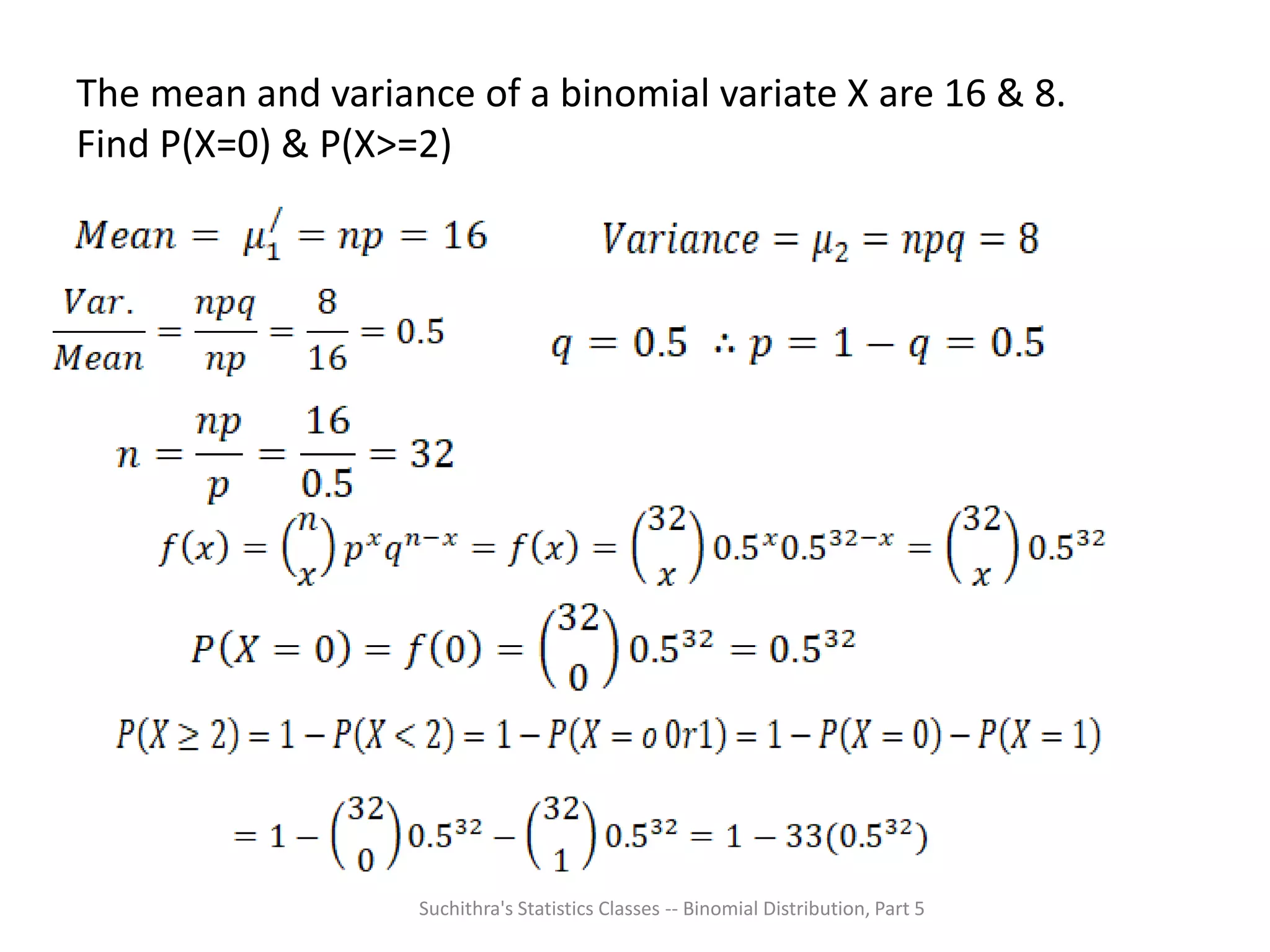 Binomial Distribution Part 5 | PPTX