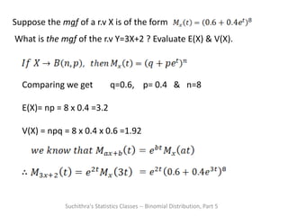 Binomial Distribution Part 5 | PPTX