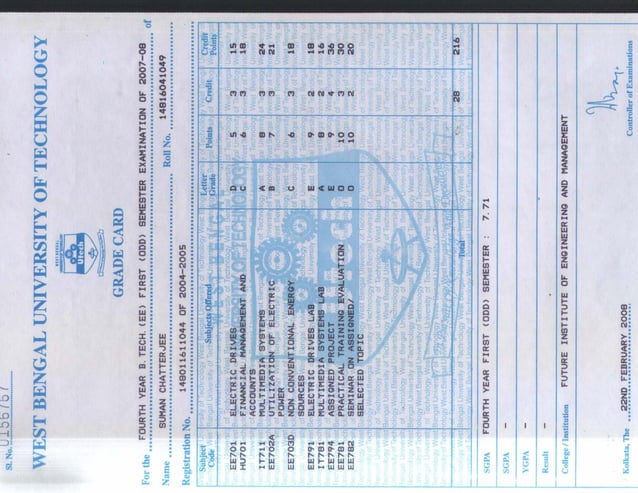 SEMESTER ALL MARK SHEET | PDF