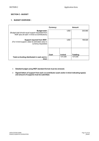 Proposal to World Diabetes Foundation | PDF