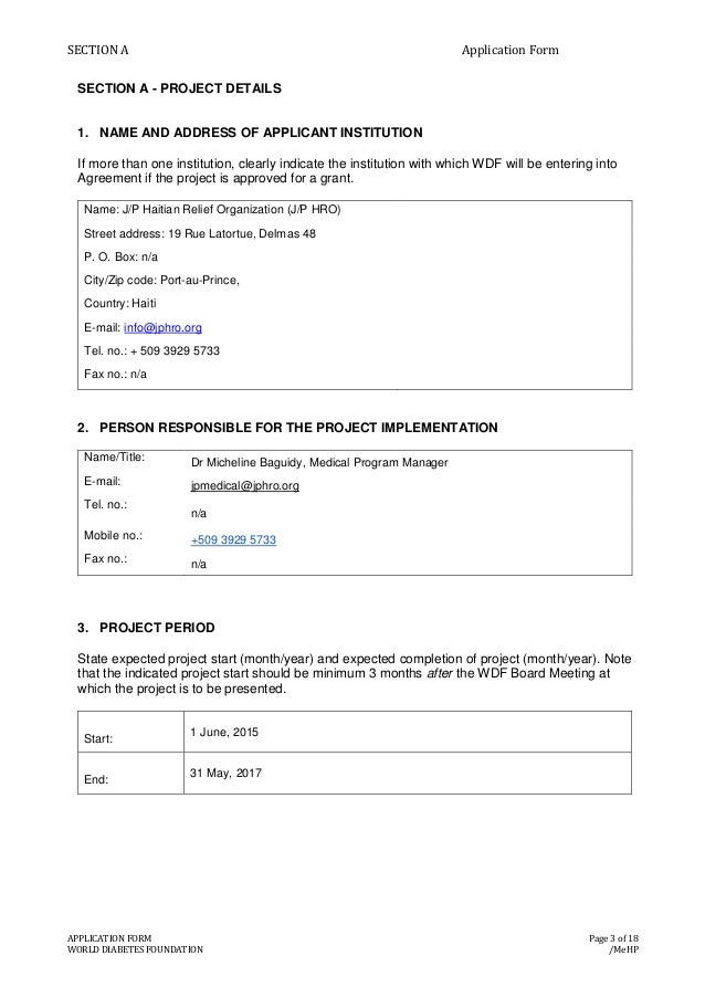 Proposal to World Diabetes Foundation