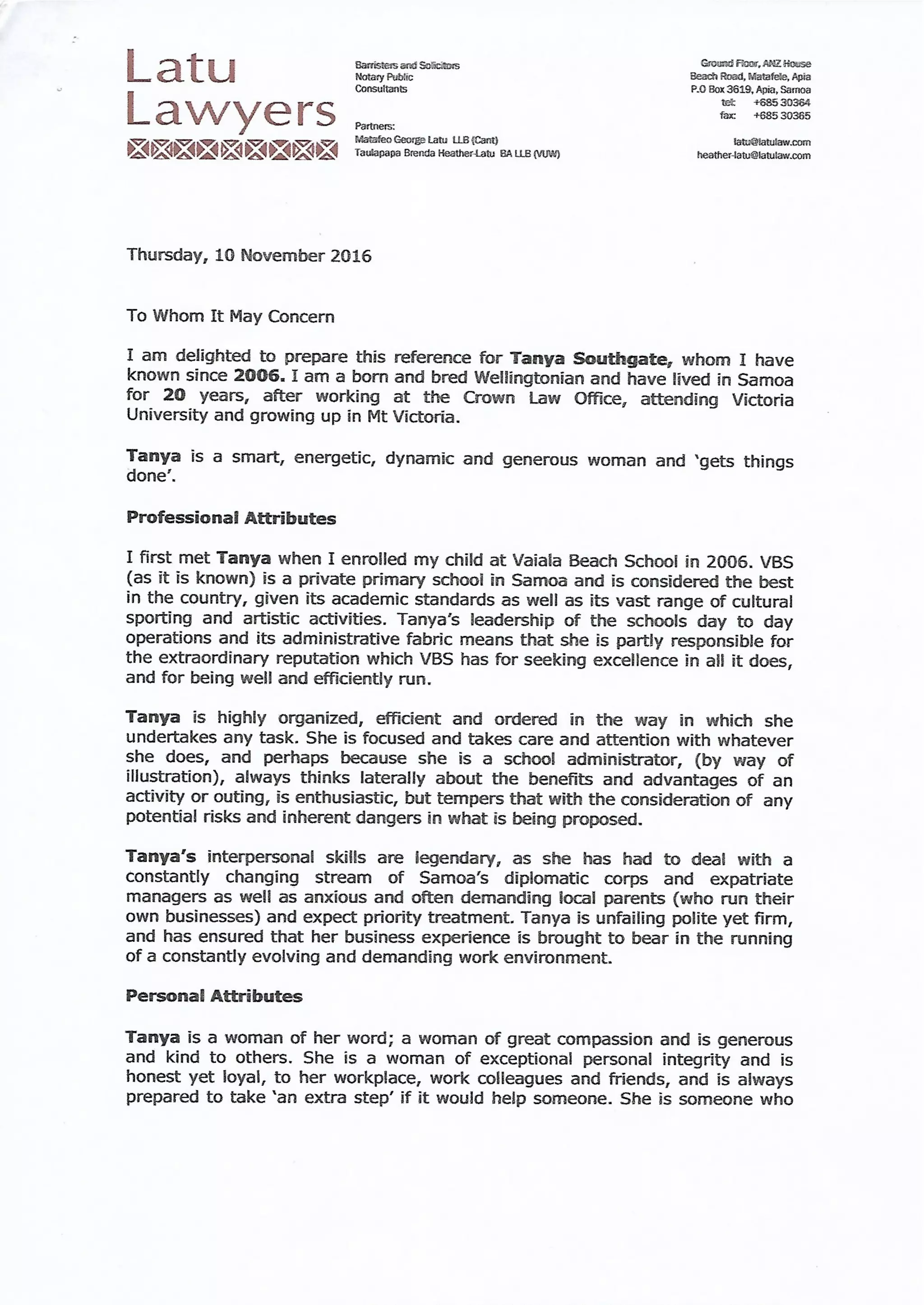 Reference - Latu Lawyers | PDF