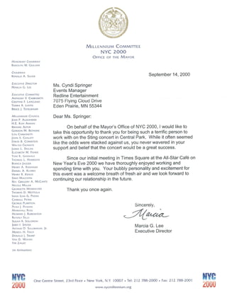 Millennum Committee Letter | PDF