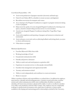 Student Admin Assistant Job Description | DOCX