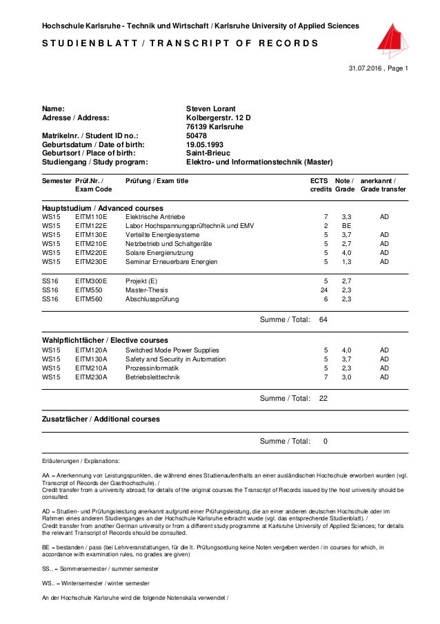 Transcript of Records HsKa