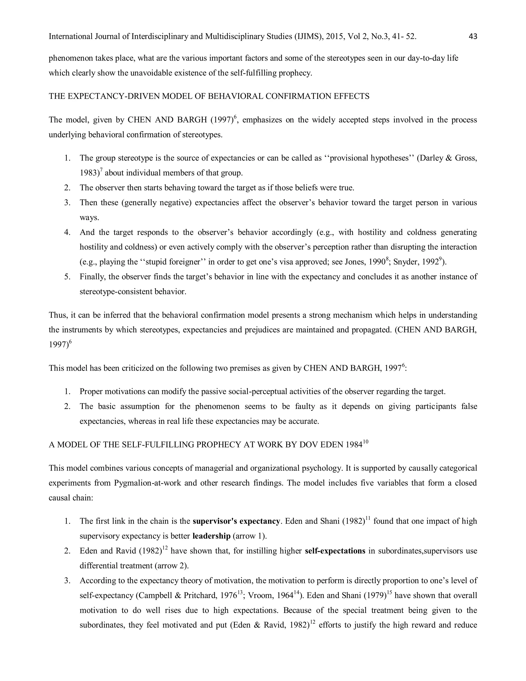 Self-fulfilling Prophecy-A Literature Review | PDF