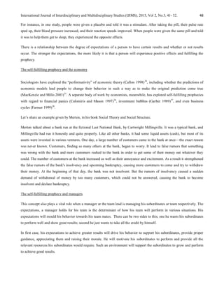 Self-fulfilling Prophecy-A Literature Review | PDF