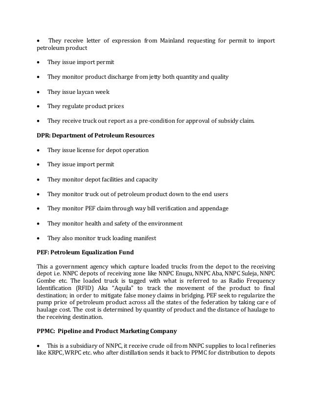 THE SUPPLY CHAIN OF PETROLEUM PRODUCT