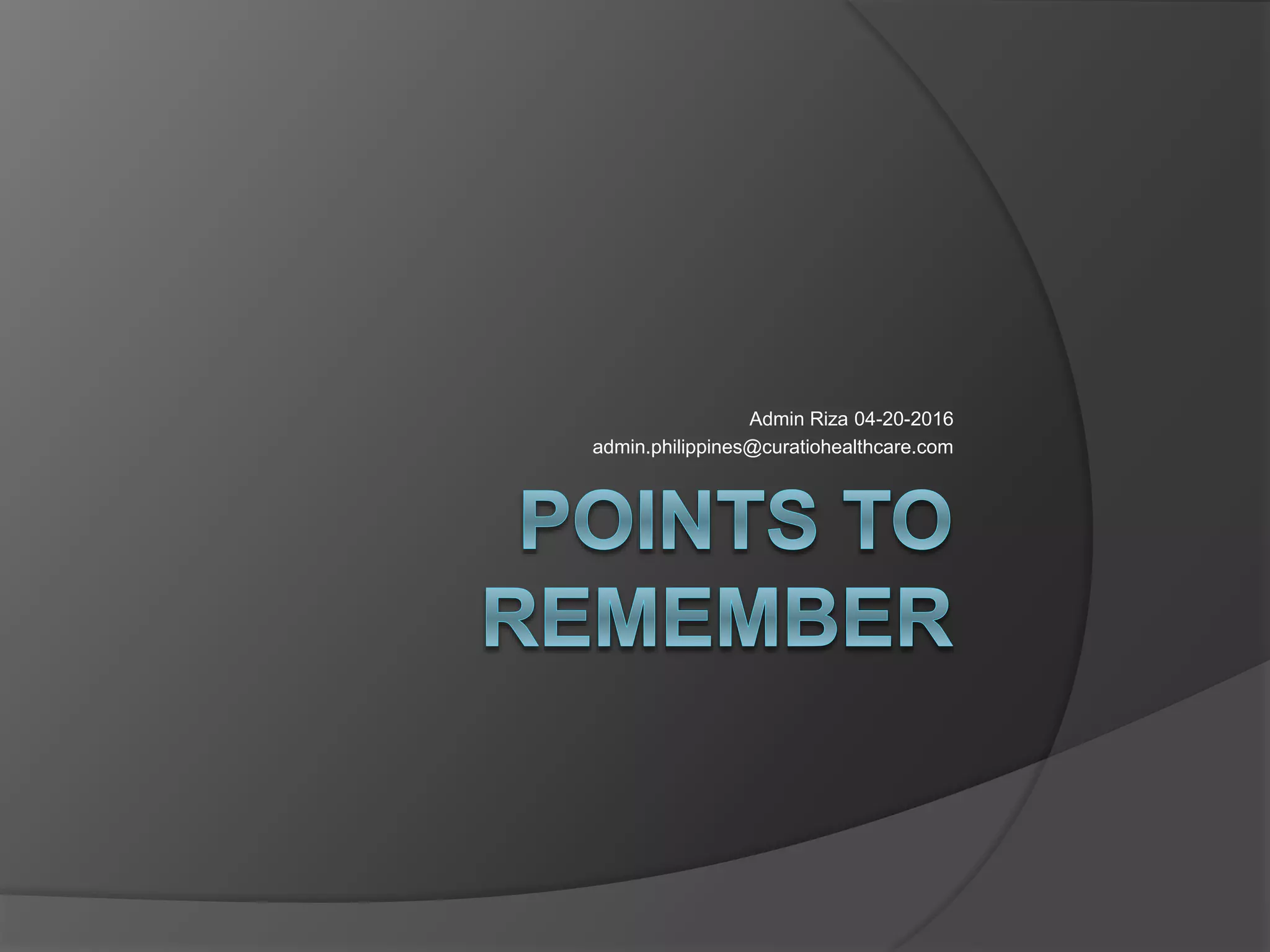 POINTS TO REMEMBER | PPTX