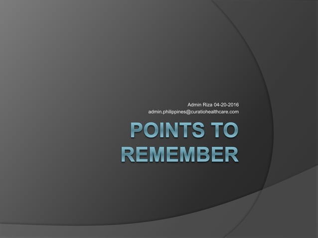 POINTS TO REMEMBER | PPTX