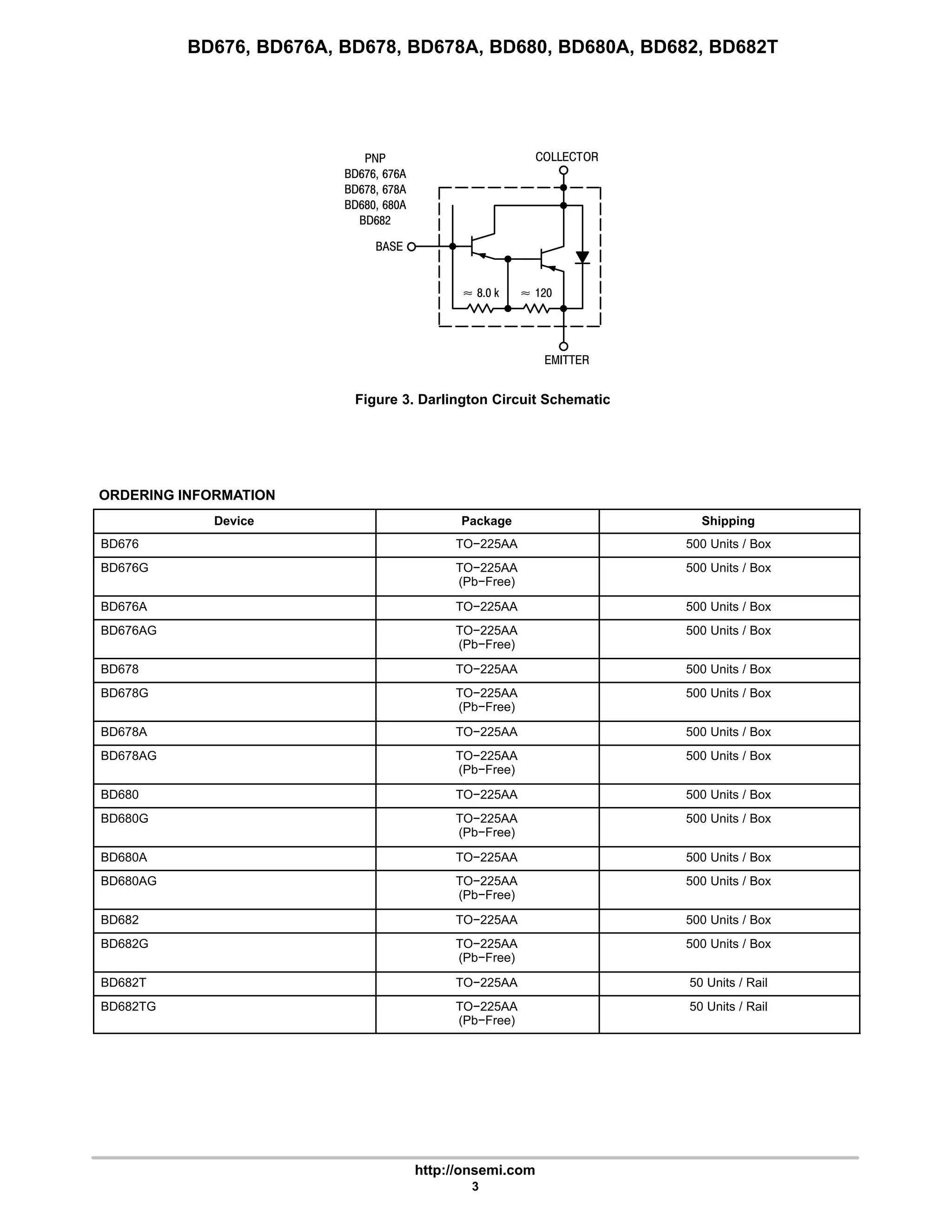 Original PNP Transistor BD682G BD682 682 4A 100V TO-225 New ON ...
