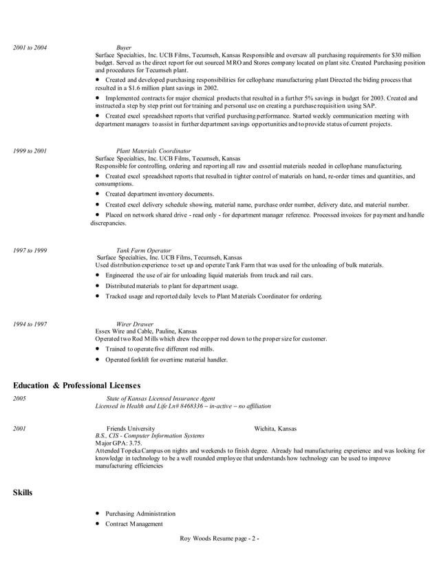 Roy Woods Resume 2015 | PDF